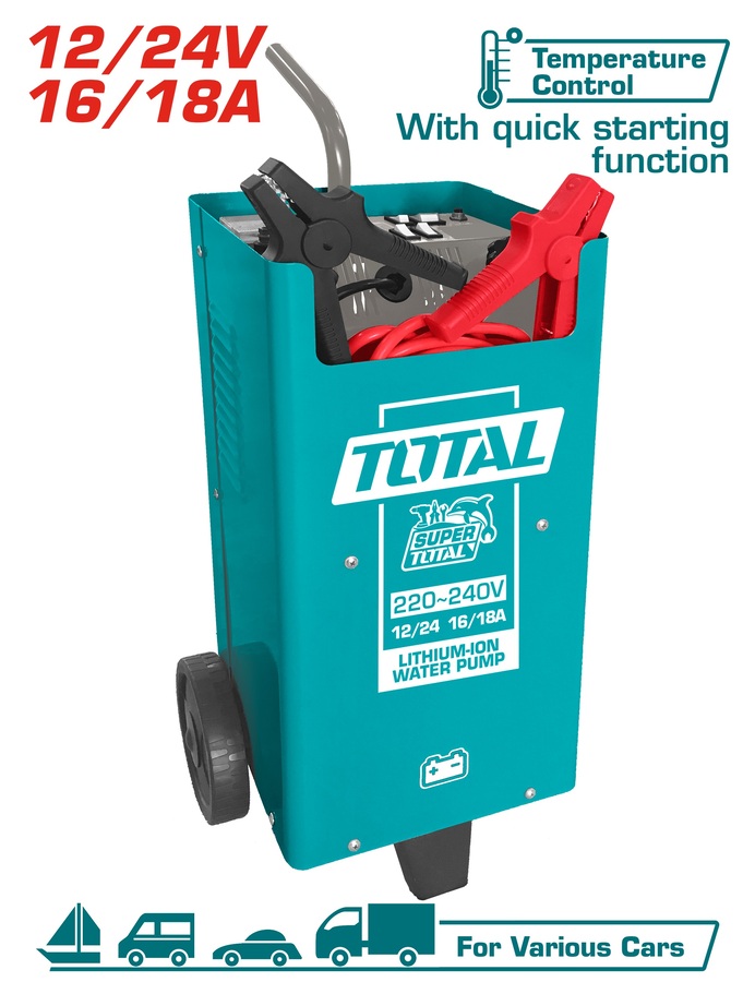 TOTAL ΕΠΑΓΓ. ΦΟΡΤΙΣΤΗΣ-ΕΚΚΙΝΗΤΗΣ ΜΠΑΤΑΡΙΩΝ 12/24V / 16-18A / 70-300Ah ...