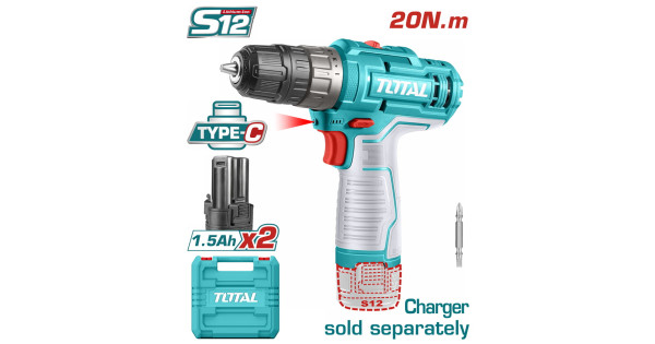 TOTAL ΔΡΑΠΑΝΟΚΑΤΣΑΒΙΔΟ ΜΠΑΤ. Li-ion 12V / 1.5Ah / 20Nm / 2 ΜΠΑΤ Type C ...