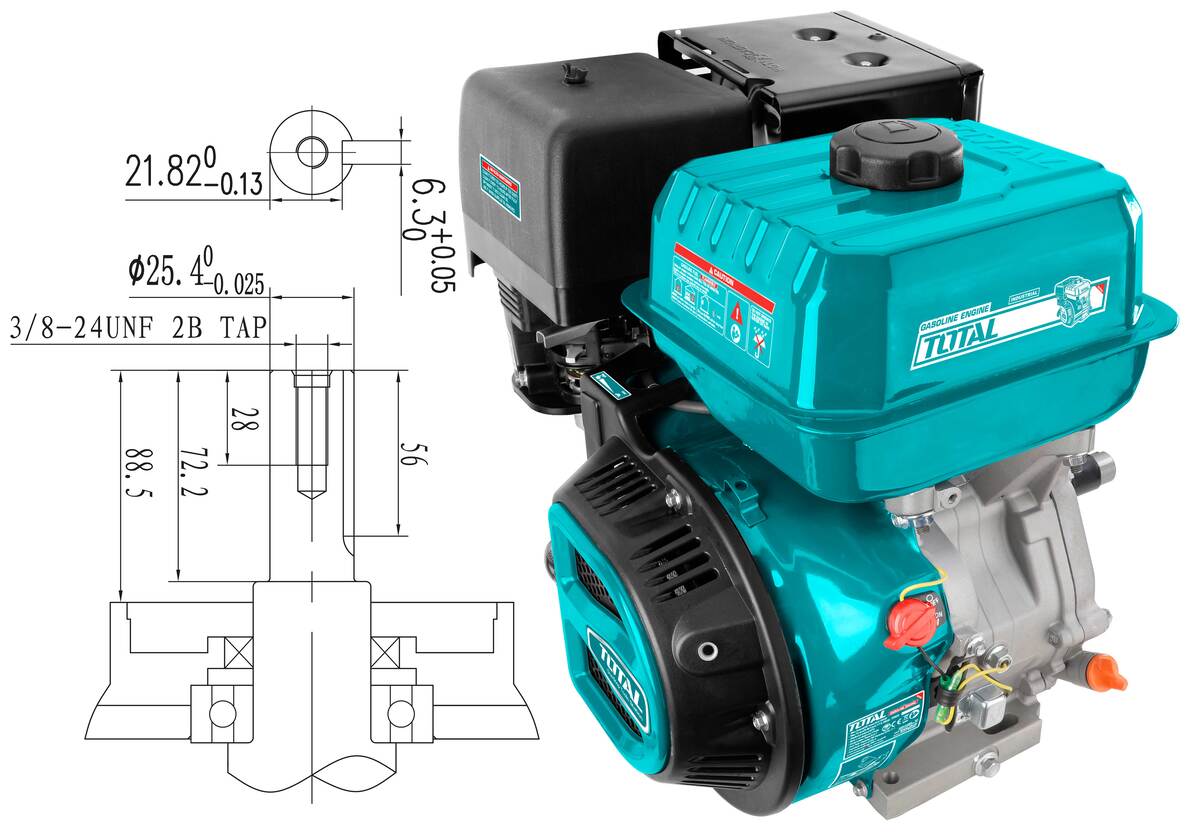 TOTAL ΕΠΑΓΓ. ΚΙΝΗΤΗΡΑΣ ΒΕΝΖ. 270cc - 9HP ΣΦΗΝΑ (TGEN1771) TOTAL