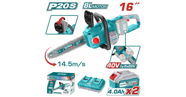 TOTAL ΣΕΤ ΕΠΑΓΓΕΛΜΑΤΙΚΟ ΑΛΥΣΟΠΡΙΟΝΟ ΜΠΑΤ. Li-ion 40V / 4Ah / 2 ...