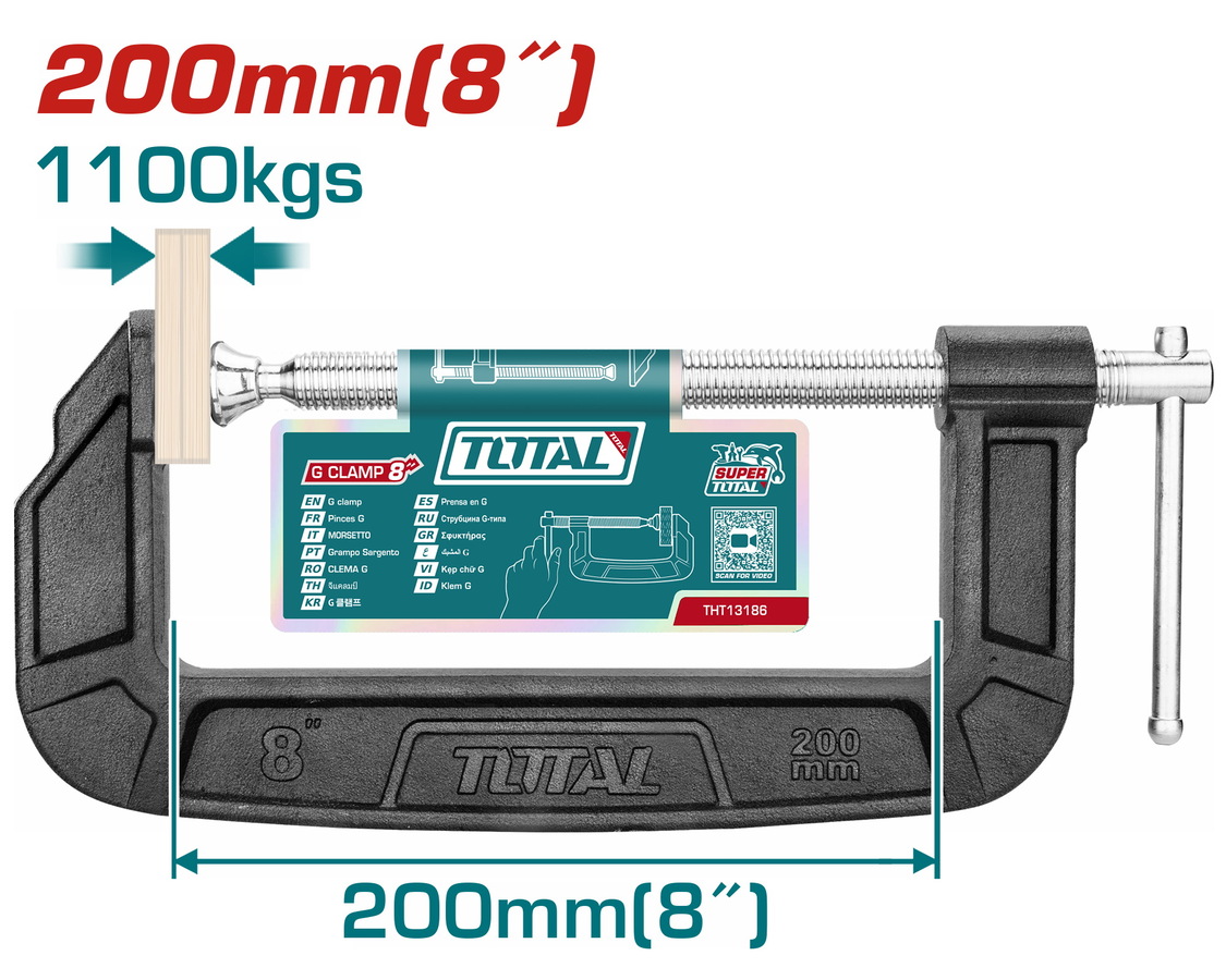 TOTAL ΕΠΑΓΓ. ΣΦΙΓΚΤΗΡΑΣ ΜΑΡΑΓΚΩΝ ΤΥΠΟΥ G 8" (THT13186) TOTAL