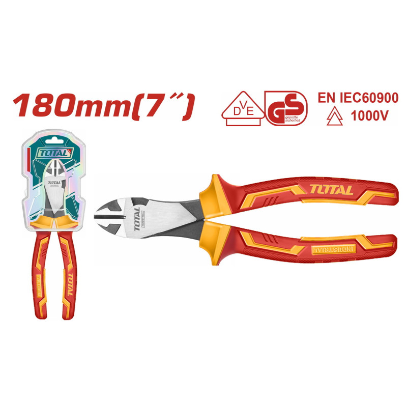 TOTAL ΠΛΑΓΙΟΚΟΠΤΗΣ ΜΕ ΜΟΝΩΣΗ 1000V 180mm (THTIP2571) TOTAL