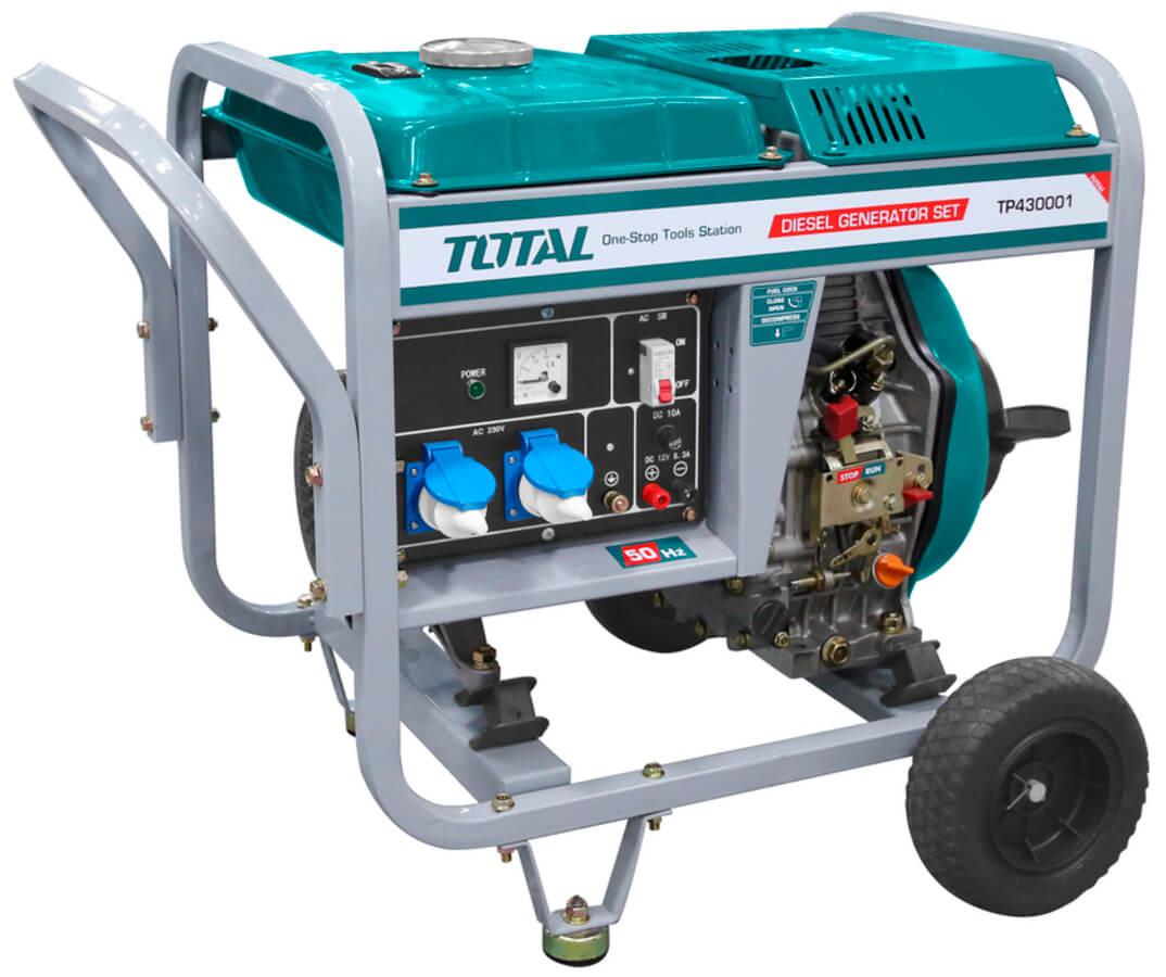 TOTAL ΗΛΕΚΤΡΟΓΕΝΝΗΤΡΙΑ DIESEL ΜΟΝΟΦΑΣΙΚΗ 3.000W (TP430001) TOTAL