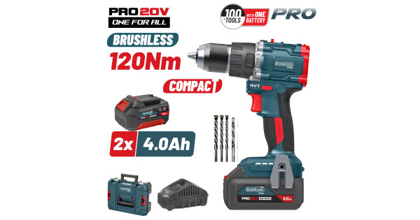 Bormann Pro Bbp5451X44Ca Δραπαν/Βιδο Κρουστικό 20V, 2X4Ah, Li-Ion ...
