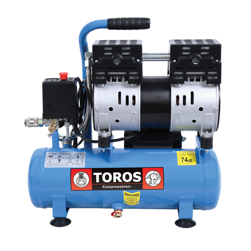 TOROS: ΑΕΡΟΣΥΜΠΙΕΣΤΗΣ OILFREE ΧΑΜΗΛΟΥ ΘΟΡΥΒΟΥ (SILENT) 6LT/1,0HP - 602086